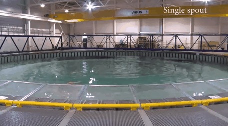 Волны, генерируемые в резервуаре Flowave. | Пикабу